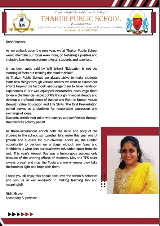 Schools with many extra curricular activities in Kandivali Mumbai | Thakur Public School